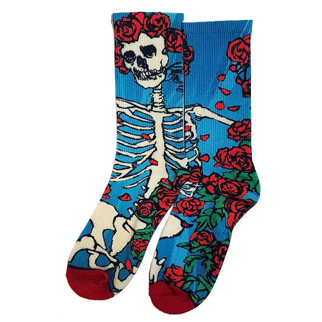 Grateful Dead Skeleton & Roses Socks: Woodstock Trading Company