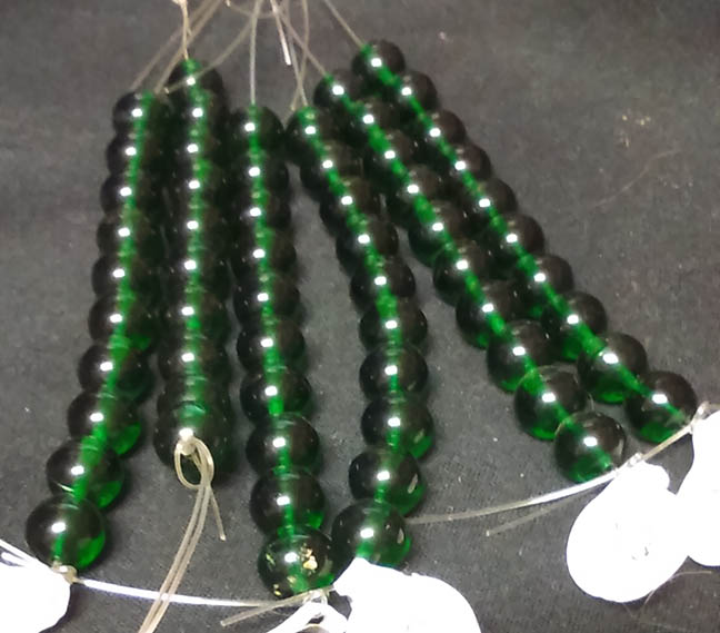 8mm dark green druk beads