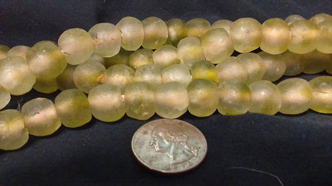 13mm Green and Clear Powder Glass Beads