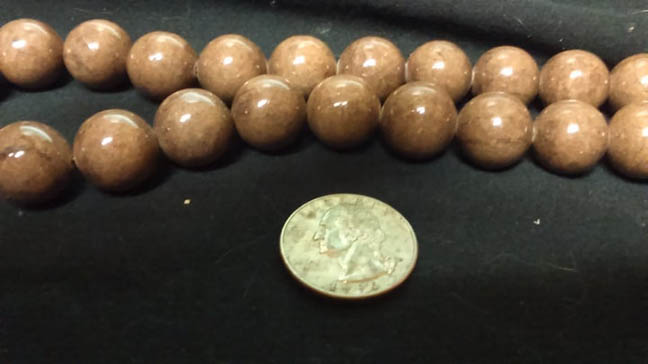 15mm RoundTan Stone Beads