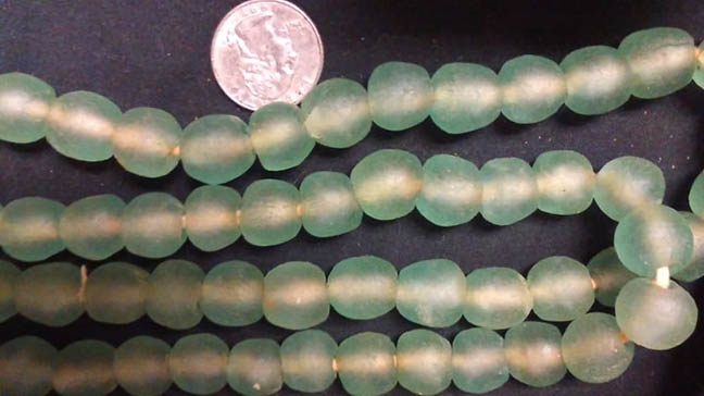 13mm Medium Aqua Powder Glass Beads