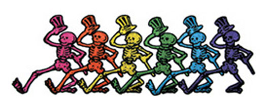 Grateful Dead Jumbo Dancing Skeletons Patch: Woodstock Trading Company