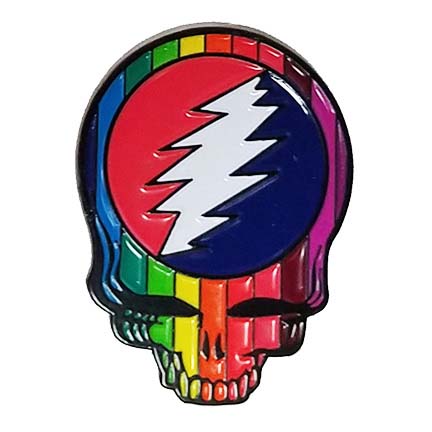 Grateful Dead Rainbow Skull Pin: Woodstock Trading Company