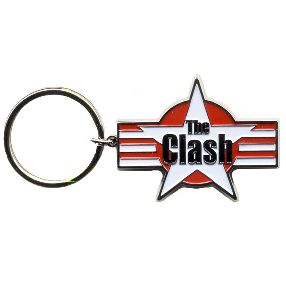 The Clash Star & Stripes Metal Key Chain: Woodstock Trading Company