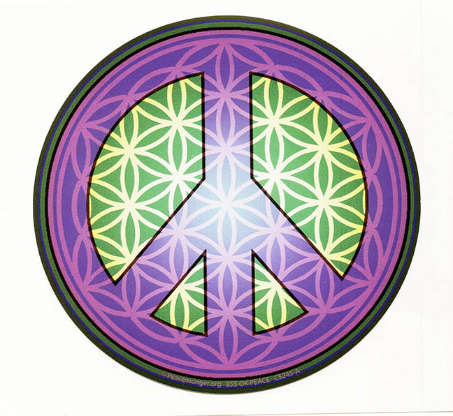 Flower Of Life Peace Bumper Sticker: Woodstock Trading Company
