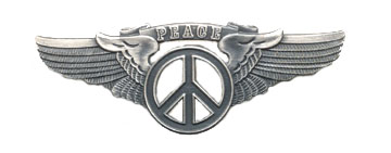 Large Peace Sign Wings Pin: Woodstock Trading Company