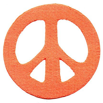 Neon Orange Peace Sign Patch: Woodstock Trading Company