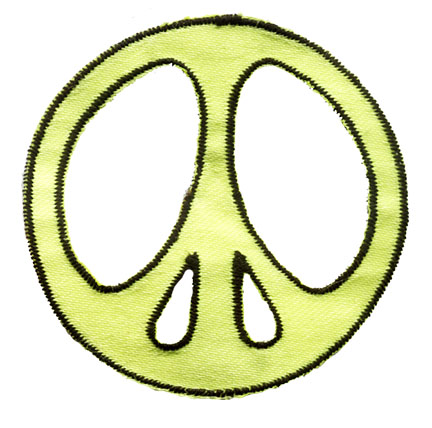 Yellow Peace Sign Patch: Woodstock Trading Company