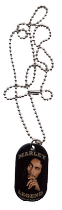 Bob Marley Legend Dog Tag With 22" Shot Chain: Woodstock Trading Company